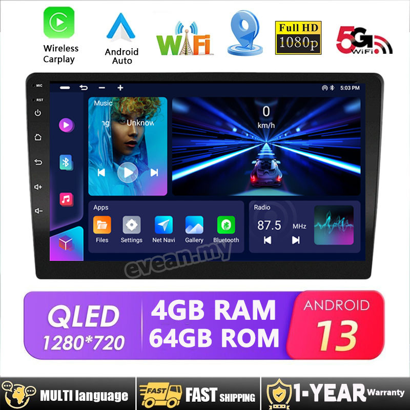 4G RAM/64G ROM Android Player Car Stereo QLED 1280*720P Touch Screen ...