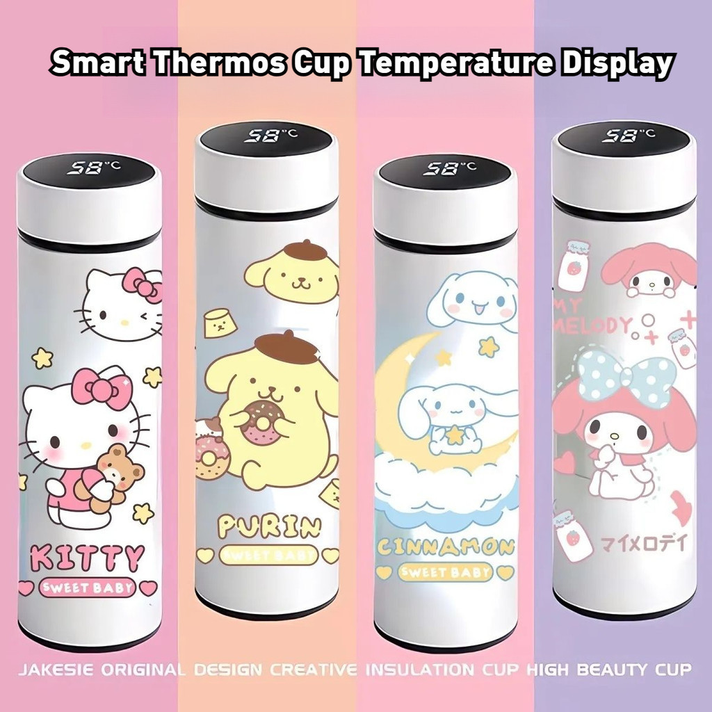 Kuromi Melody Cinnamoroll Pochacco Pom Pom Purin Smart Thermos Cup ...