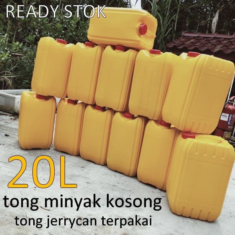 Jerrycan Tong minyak Terpakai Foodgrade Plastik kuning Used 10L 20L 25L ...