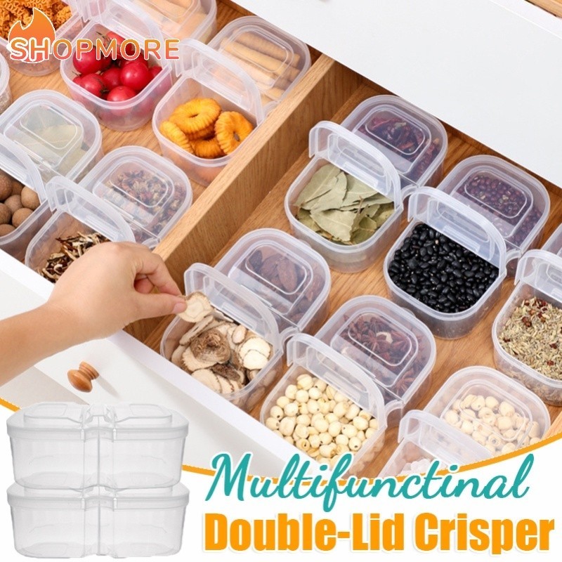 [Marvelous] Double Grids Flip-Top Food Storage Container- Refrigerator ...