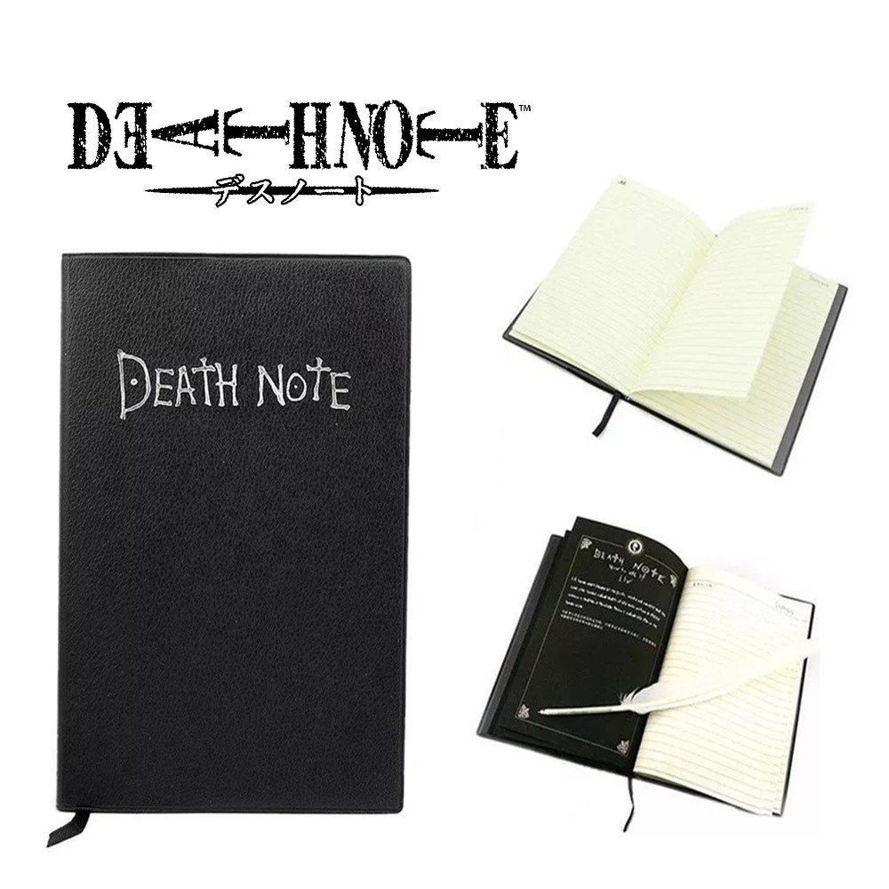 (FREE FEATHER PEN & BOOKMARK) Death Note Notebook Manga Anime Otaku ...