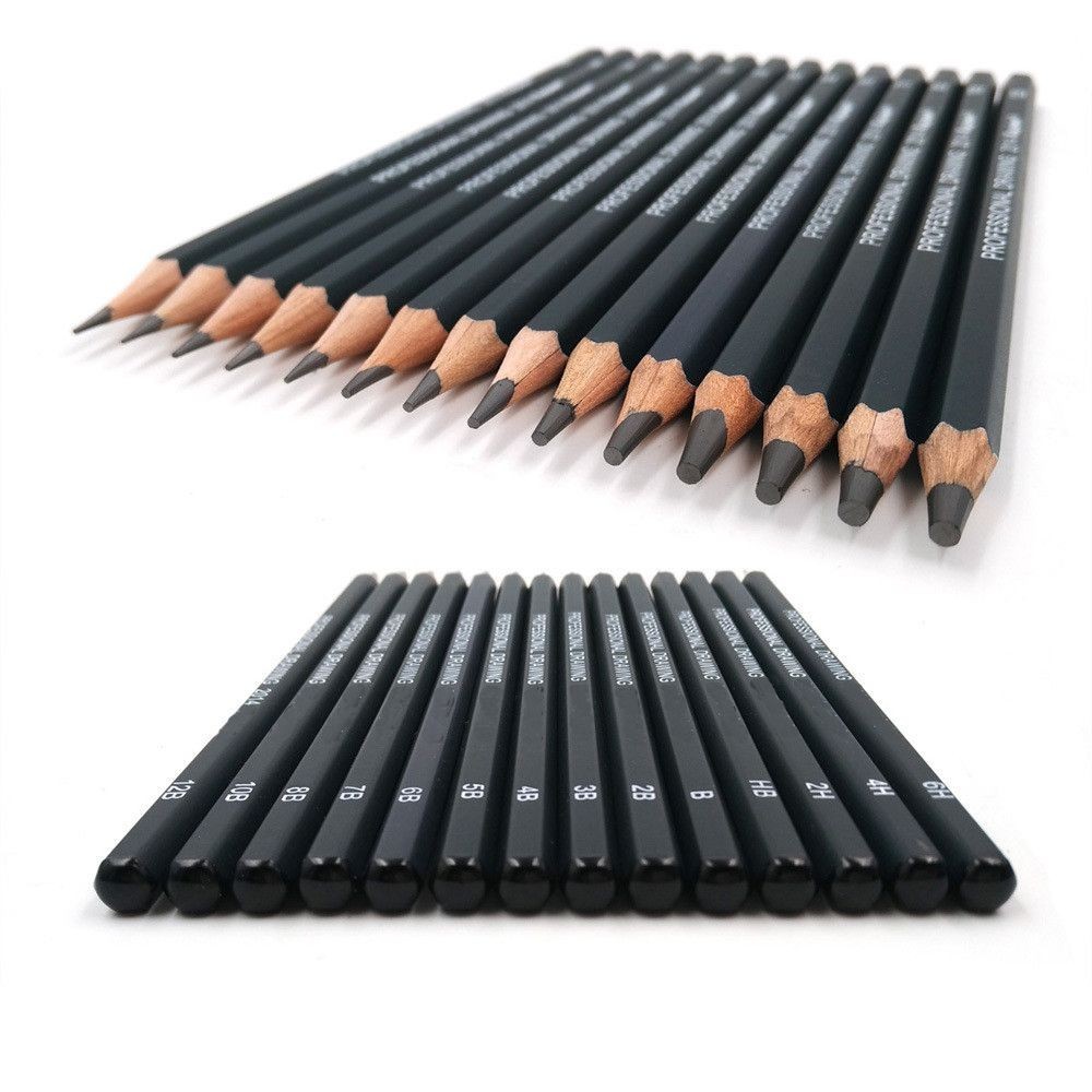 5Pcs/Set Pencils Pen HB 2H 4H 6H 1B 12B10B 8B 7B 6B 5B 4B 3B 2B Drawing ...