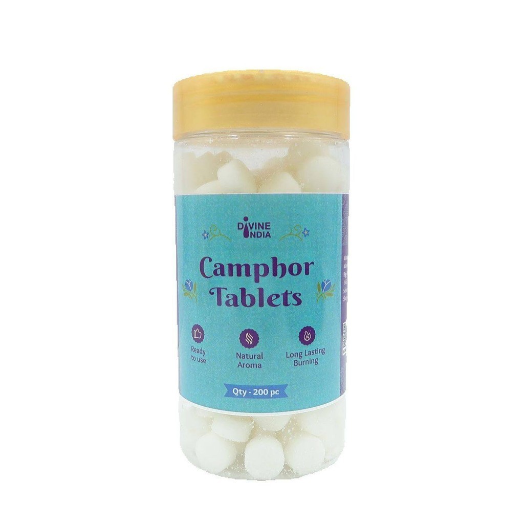 Premium Camphor Tablets | Karpooram - Natural Aroma - 200pc - | Divine ...