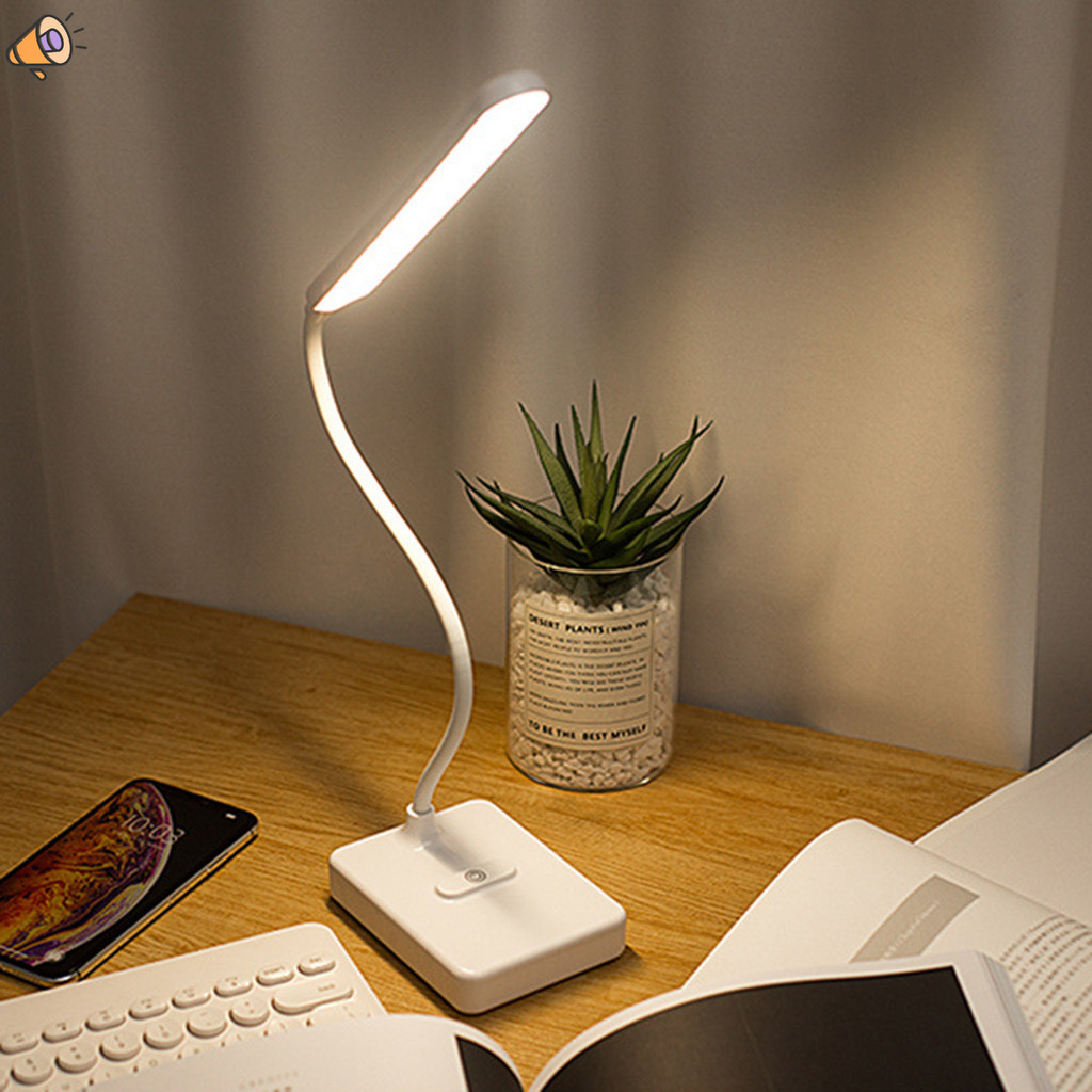 LED Clip Wireless Long Desk Lamp Study Warm Light Touch Rechargeable ...