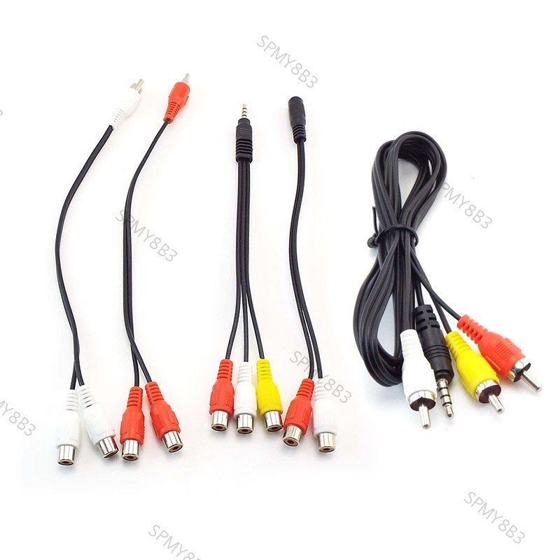 3.5mm Rca Male Jack Plug Stereo Male Female Connector Cable Aux Y Cord Audio MY8B3 | Shopee Malaysia