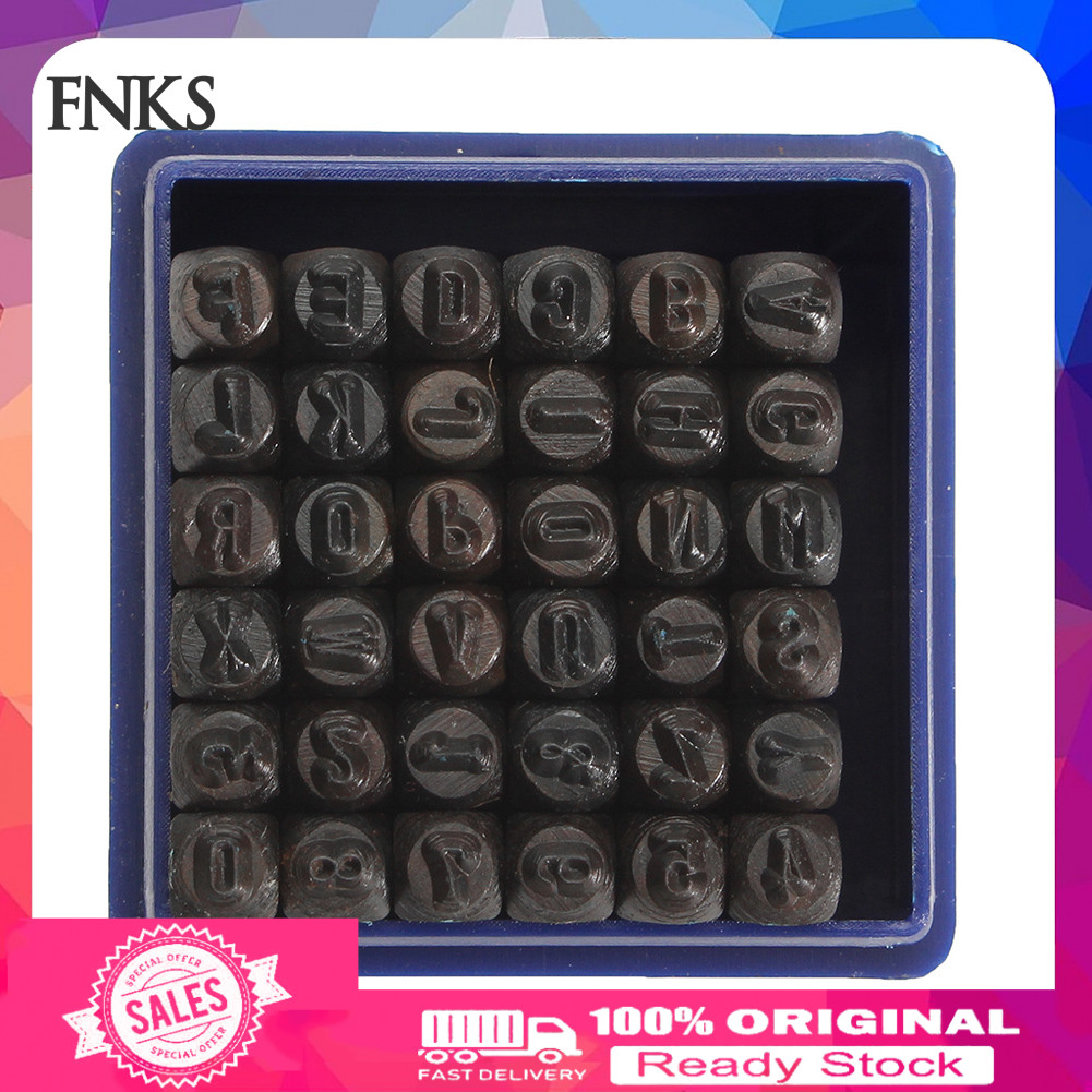 [Ready stock] 36Pcs 3/4/5/6mm Carbon Steel Number 0-9 Alphabet A-Z Stamps Set Punch Tools ...