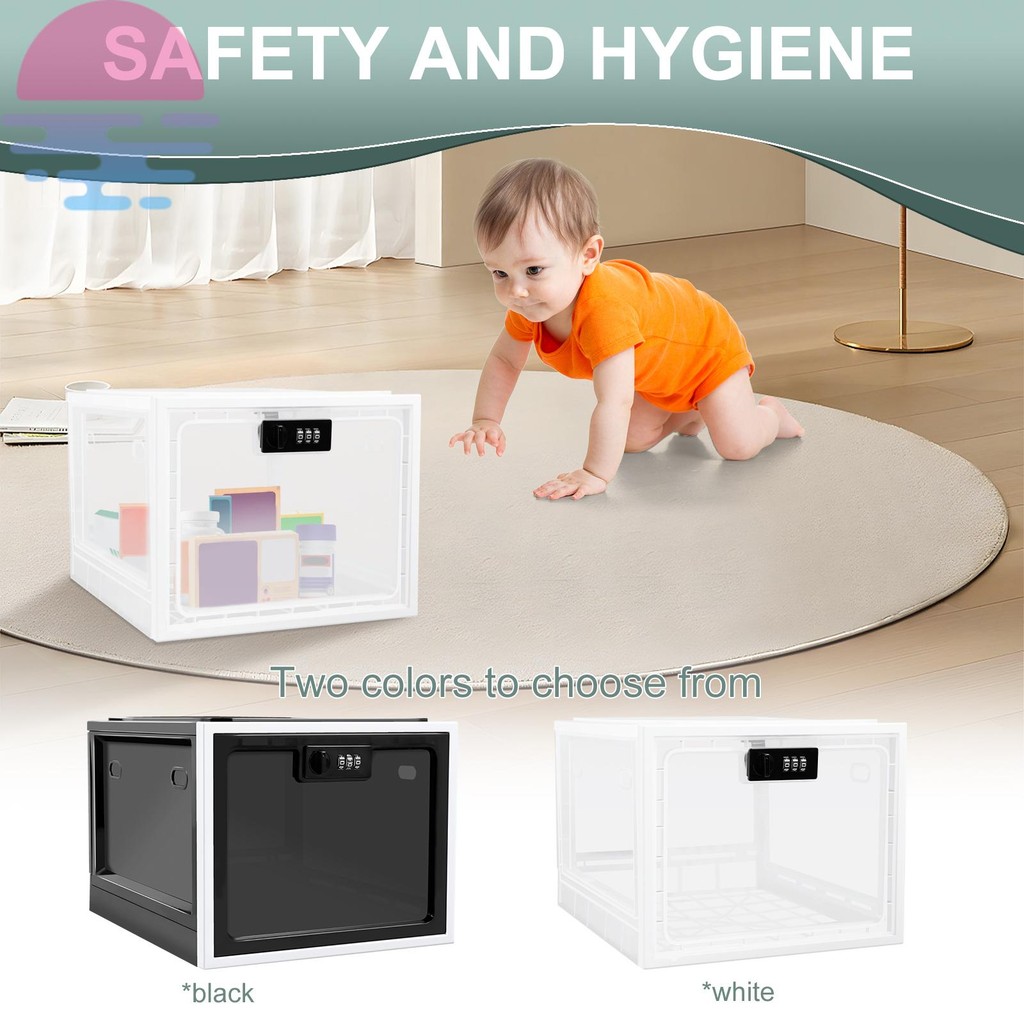 Lockable Storage Box 3.6 Gallon Capacity Lockable Storage Bin with ...