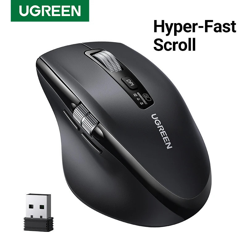 UGREEN Hyper-Fast Scroll Wireless Mouse Bluetooth 5.4 2.4G Ergonomic ...