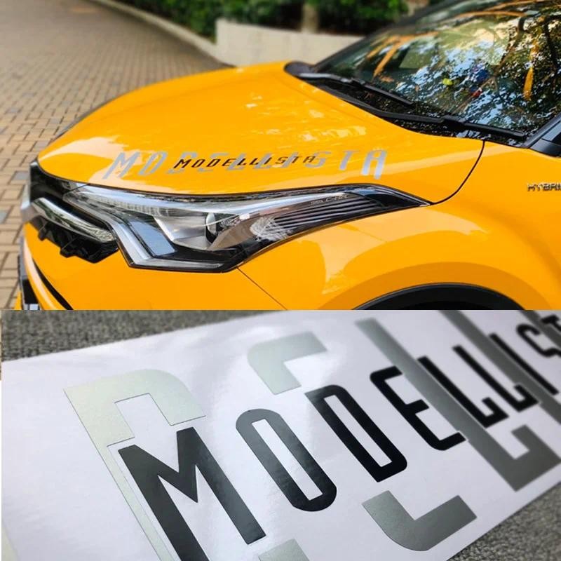 Modellista Letter Hood Side Racing Sticker Head Engine Decal Vinyl ...