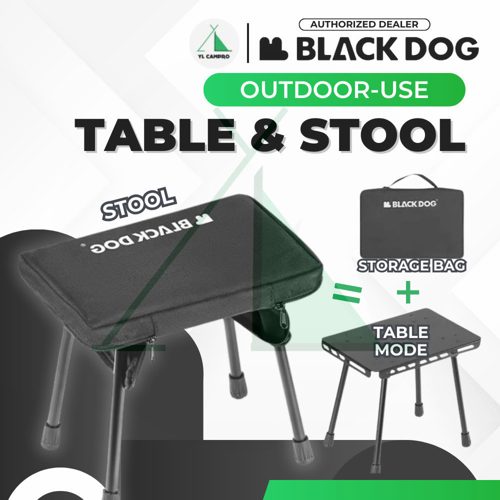BLACKDOG 2 in 1 Tactical Folding Stool Table Small Camping Lightweight Chair Kerusi Meja Lipat ...