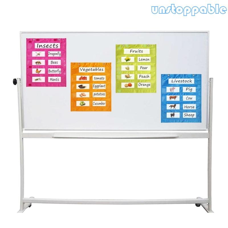Un* Classroom Magnetic Pocket Chart for Whiteboard Double-Sided Pocket ...