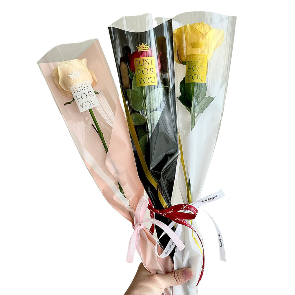 Mother's Day Flower Cellophane Bags 50PCS Single Flower Clear Packaging ...