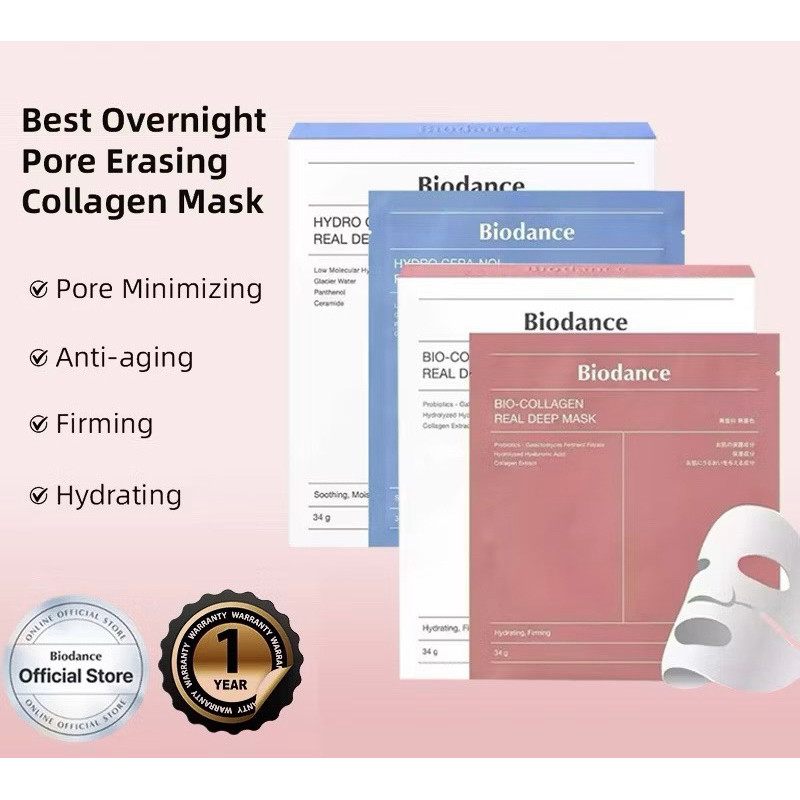 Biodance Bio-Collagen Real Deep Mask / Hydro Cera-nol Real Deep Mask (34gx4ea per box) | Shopee ...