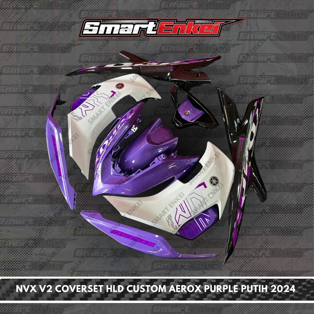 HLD-NVX V2 COVERSET AEROX PURPLE PUTIH 2024 CUSTOM HLD | Shopee Malaysia
