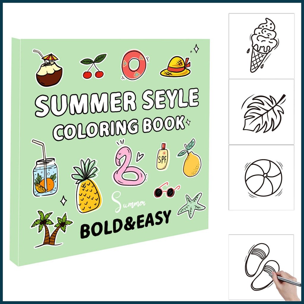 Summer Coloring Book for Kids Drawing Activity Book 40 Sheets Bold ...