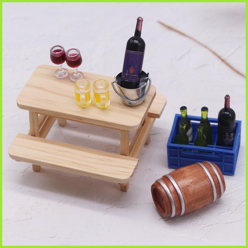 Miniature Beer Set Mini Wine Drink Cup Wine Goblets Red Wine Basket ...