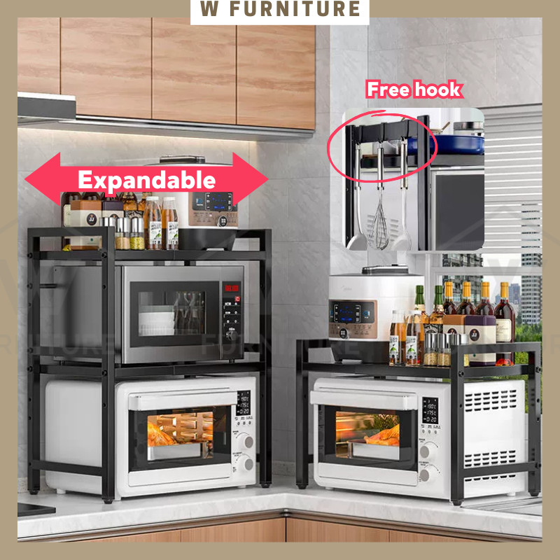 Wfurniture Microwave Rack Oven Rack adjustable Multi-layer Kitchen Rack ...