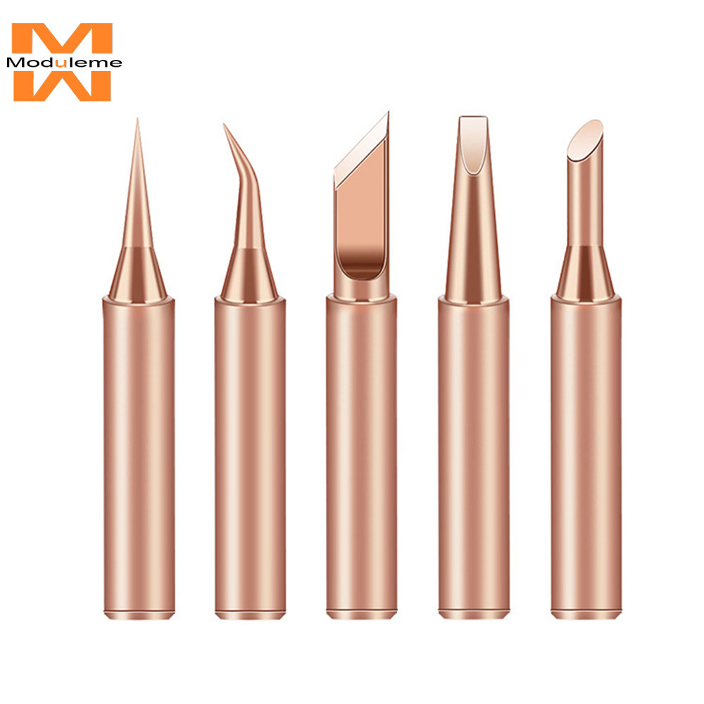 5-Piece Soldering Iron Tip Set Oxygen-Free Copper Tips Replacement Tips ...