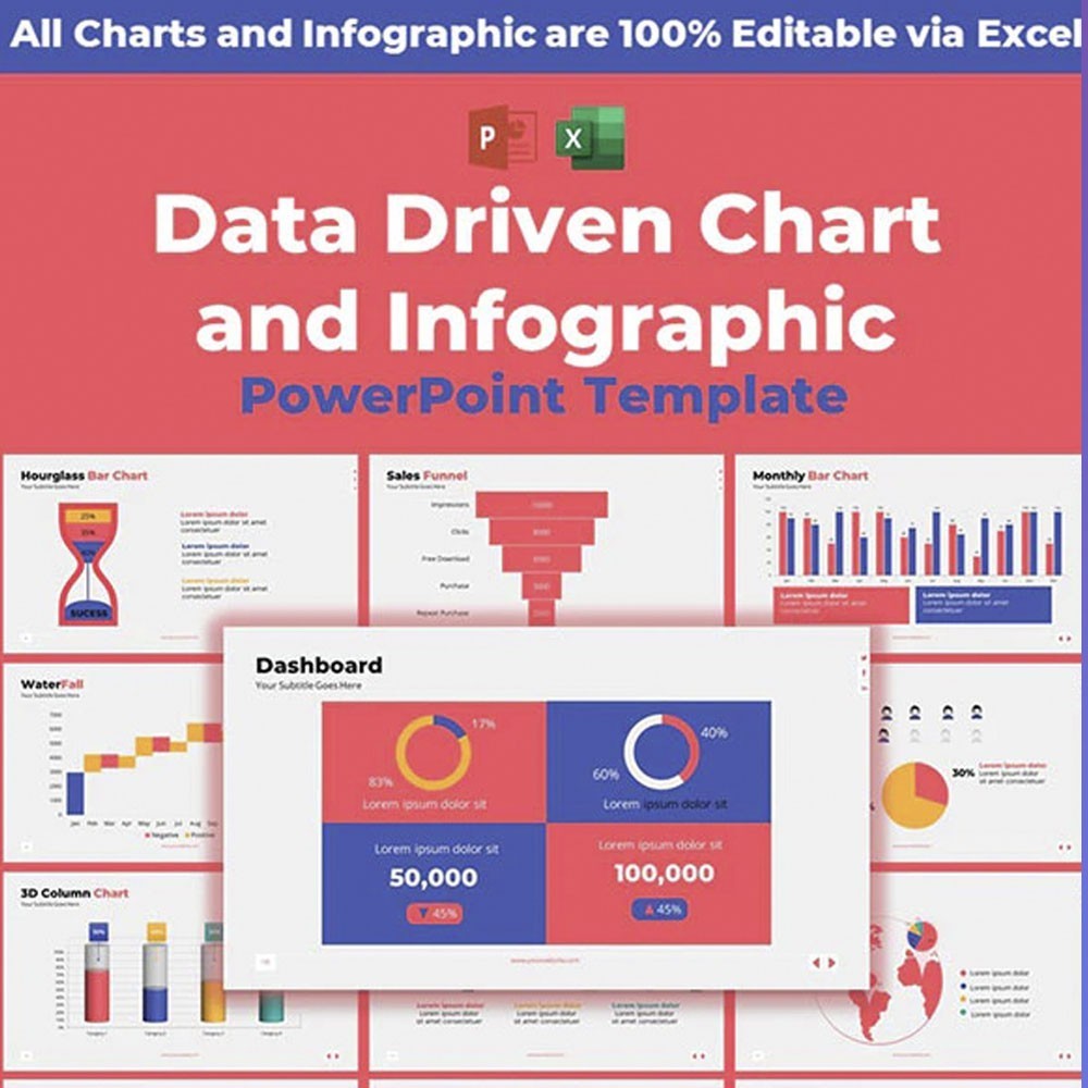 JGD Data Driven Chart and Infographic PowerPoint Template | Excel data ...
