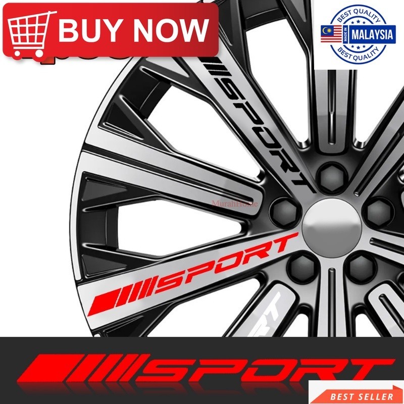 MH 4 Pcs SPORT Wheel Hub Car Door Decals Waterproof Stripe Stickers ...