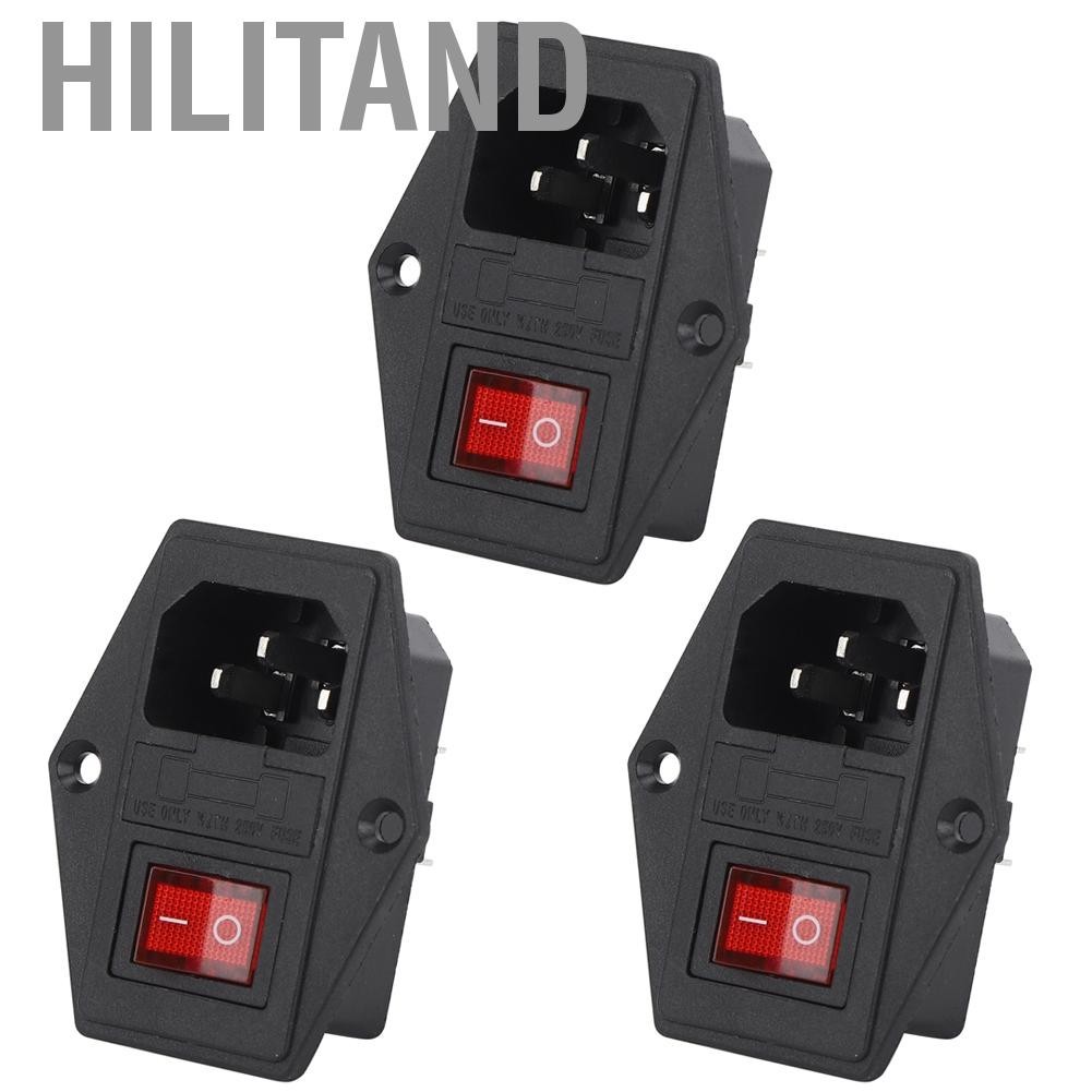 Hilitand 3Pcs Inlet Socket AC Power Switch 4-Pin with Light Built-in ...