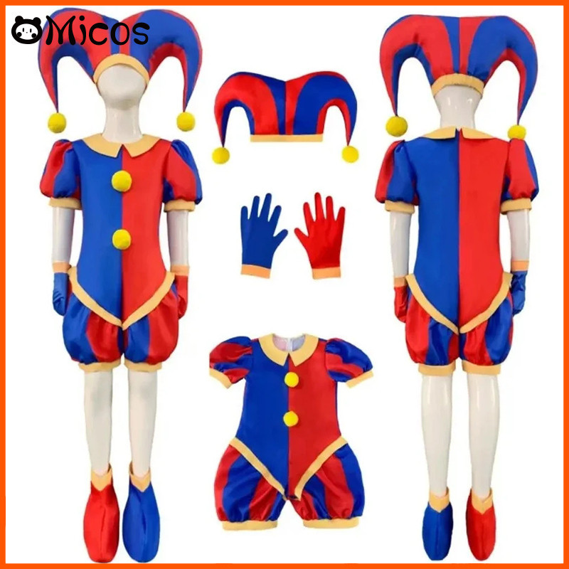 The Amazing Digital Circus Pomni Cosplay Costume Uniform Jumpsuit Hat ...