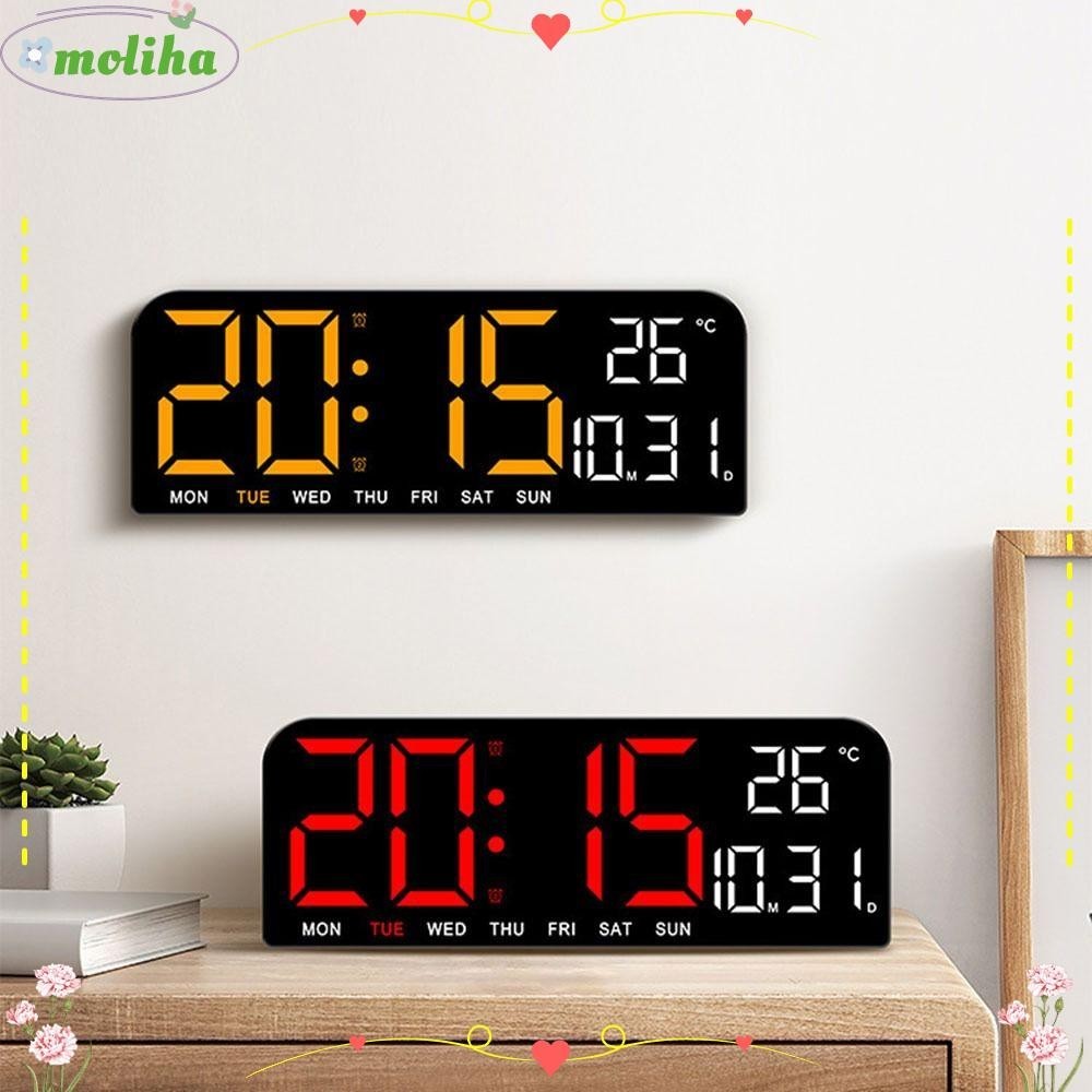 MOLIHA Electronic Wall Clock, Date Multi-functional Digital LED Clocks ...