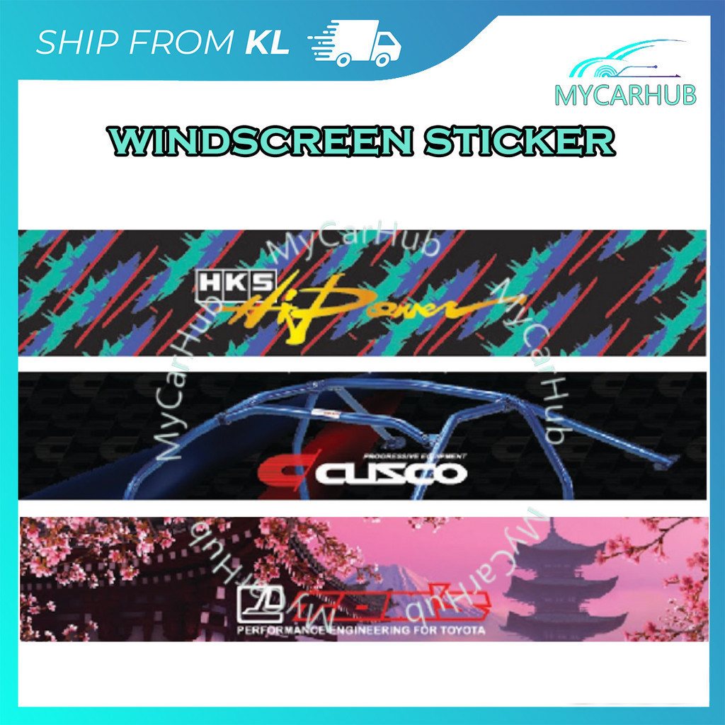 Windscreen Sticker HKS Hi Power Racing CUSCO TOM'S Design 52 X 10 ...
