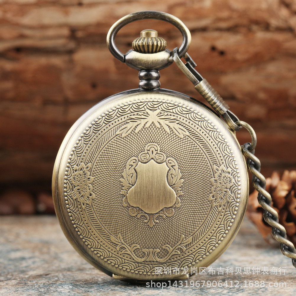 Classic Retro Shield Roman Character Thick Chain Quartz Large Size ...