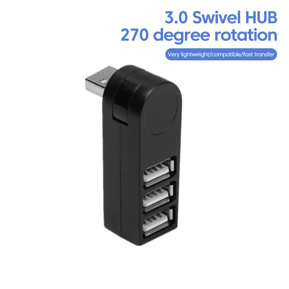 Mini Portable USB2.3 USB3.0 HUB Splitter 3 Port USB Hub Type-C Rotating ...
