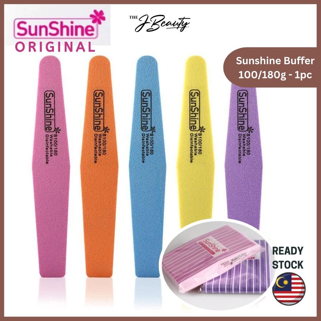 1PC ORIGINAL Sunshine 100/180 Nail Double Sided Sponge Nail file Nail ...