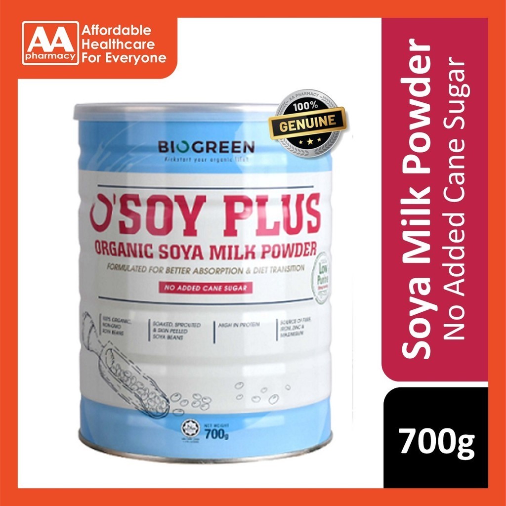 Biogreen Organic O'soy Plus Soya Milk Powder (No Added Cane Sugar) 700g ...