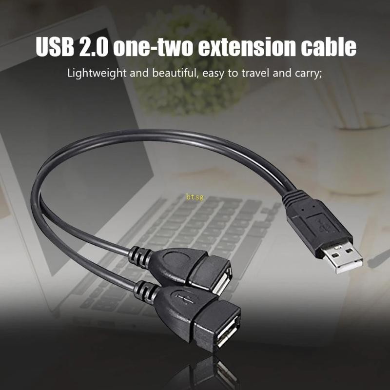 BT 1 Male to 2 Female Power Cord USB Splitter USB 2 0 Y Splitter ...