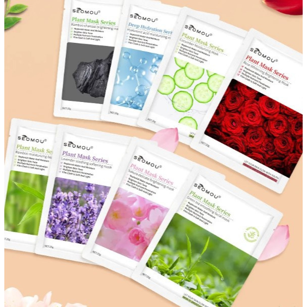 [100% ORIGINAL] 25g SEOMOU Plant Essence Series Sheet Facial Face Mask ...