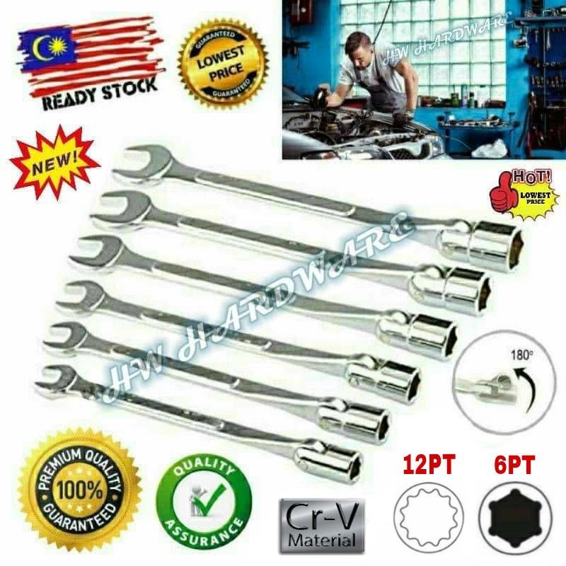 CR-V FLEXIBLE COMBINATION SOCKET WRENCH ( 6 POINT/ 12 POINT ) / SPANNER SOCKET | Shopee Malaysia