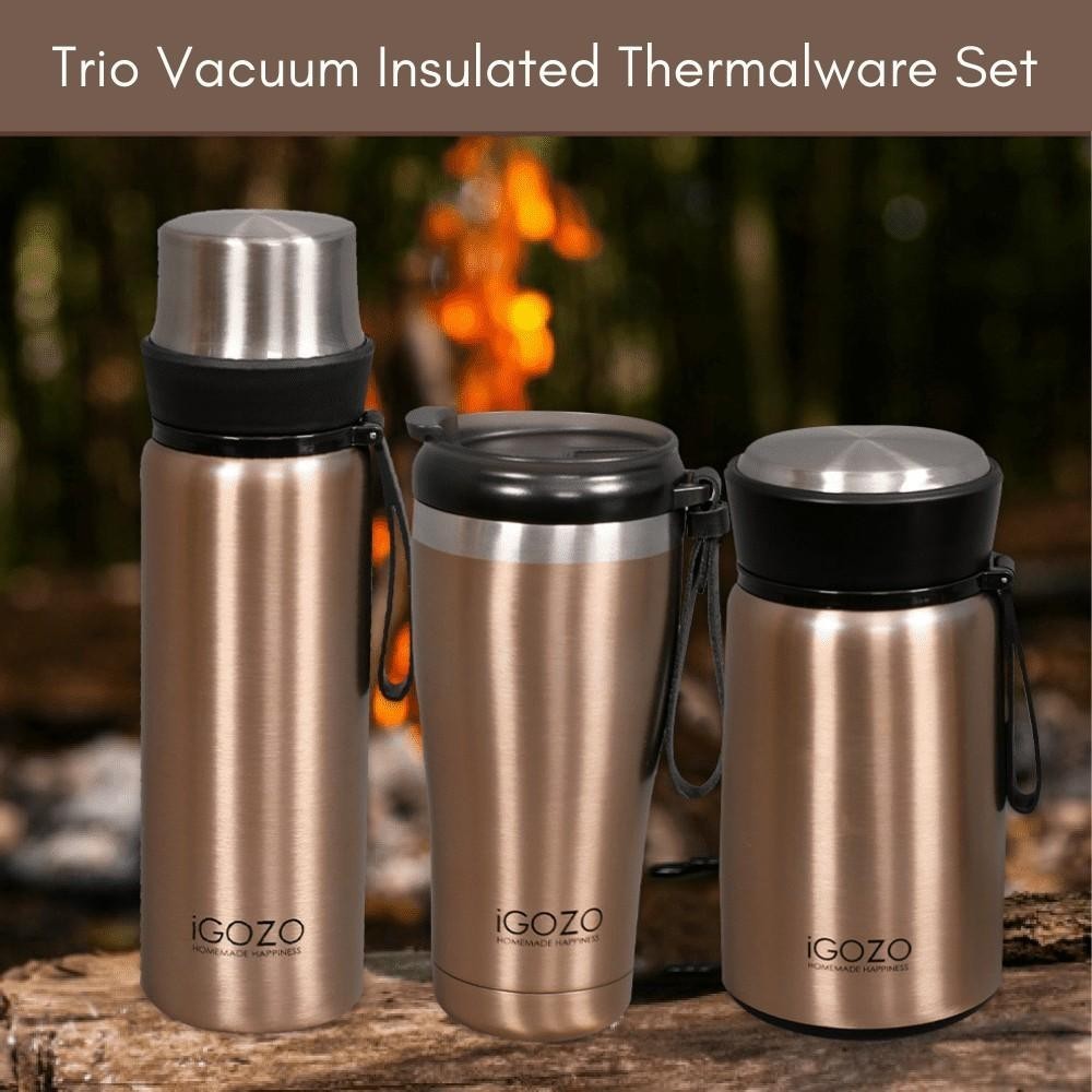 [Ready Stock] iGOZO TRIO VACUUM INSULATED THERMALWARE FLUSK DRINK ...