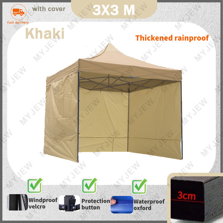Outdoor Canopy 10x10 Heavy Duty Full Set Folding Waterproof Khemah Tent ...