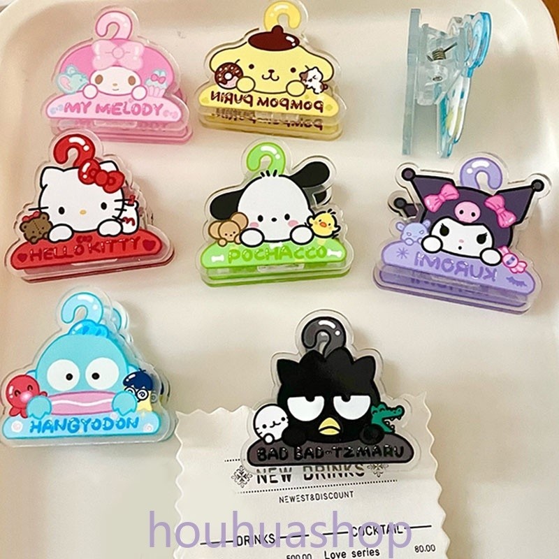 Sanrio acrylic clip fixed paper book pocket cute transparent PP clip ...