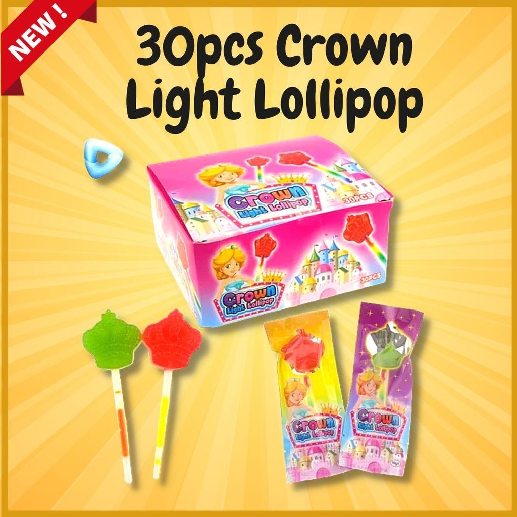30pcs KHY Crown Light Stick Lollipop Fruits flavour princess cutie ...