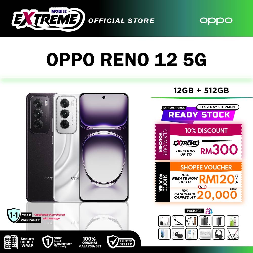 OPPO RENO 12 5G [12GB RAM 512GB ROM] - Original OPPO Malaysia | Shopee ...