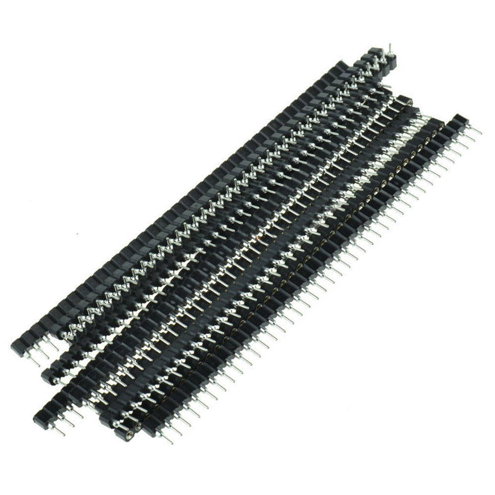 5Pcs 254mm Pitch Single Row Female 40 Pin Header Socket Strip Connector ...