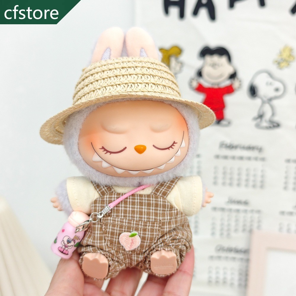 Labubu V1 V2 V3 Doll Clothes & Accessories Spring straw hat short ...