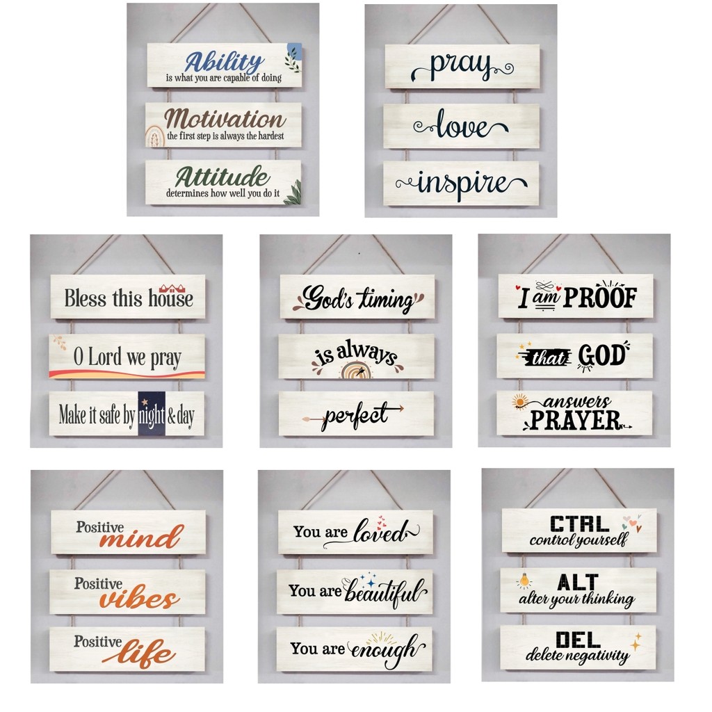 3pcs/set Inspirational Wood, Acrylic Hanging Sign, Hanging Prayer ...