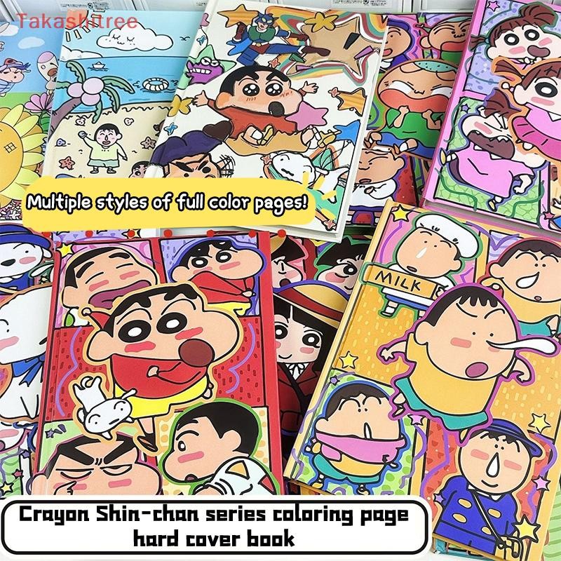 (Takashitree) Cartoon Simple A5 Hard Shell Color Page Notebook Kawaii ...