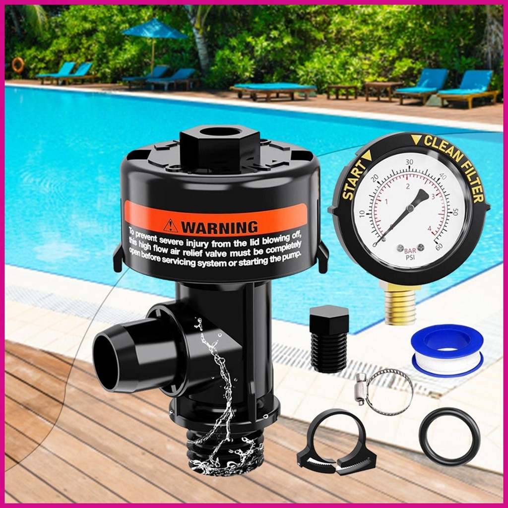 Pool Filter Air Relief Valve High Manual Air Relief Valve set Pump Air ...