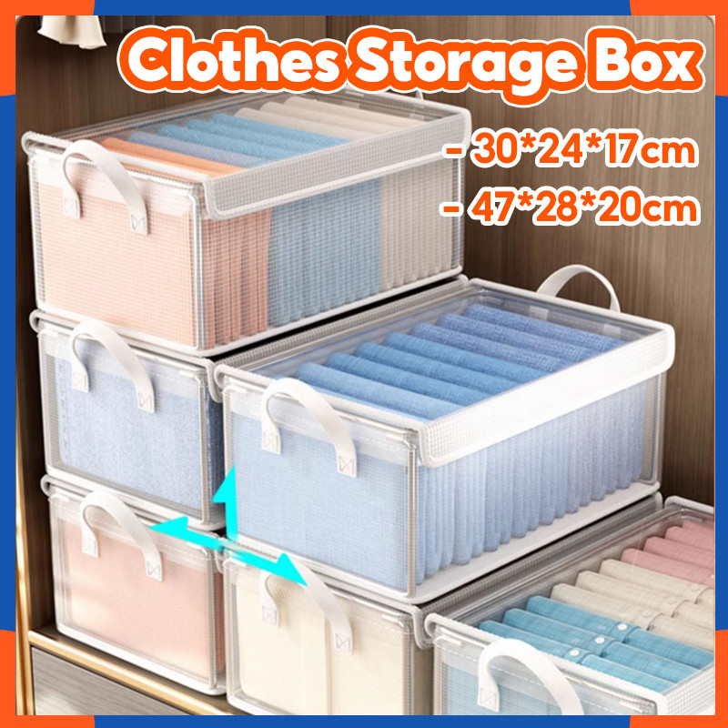 Clothes Storage Box With steel frame Transparent Wardrobe Organizing ...