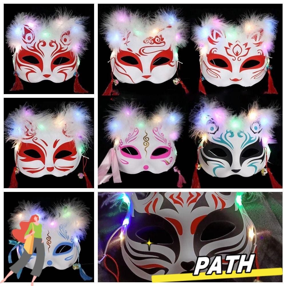 PA-HOME Foxes , Half Face Rave Costume LED , Fun Luminous Anime Cosplay ...