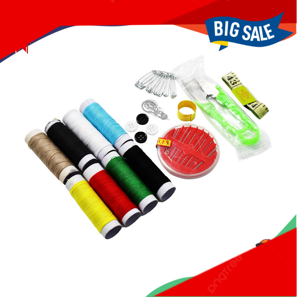Set Benang Pelbagai Warna, Set Jarum Dan Benang, Sewing Kit Box ...