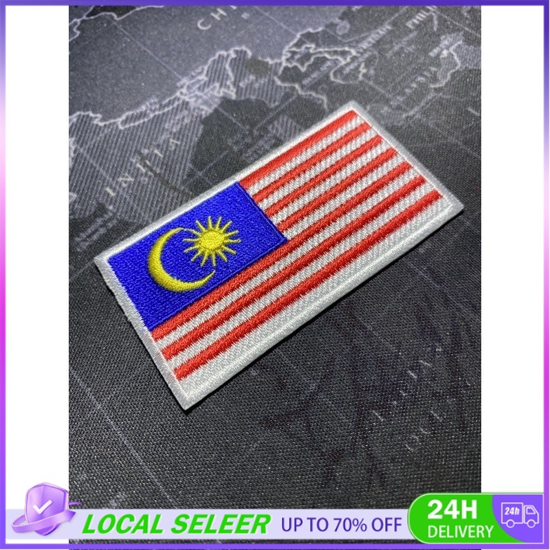 Malaysia flag patch 8*5cm Patch Bendera Malaysia PVC Backpack badge | Shopee Malaysia