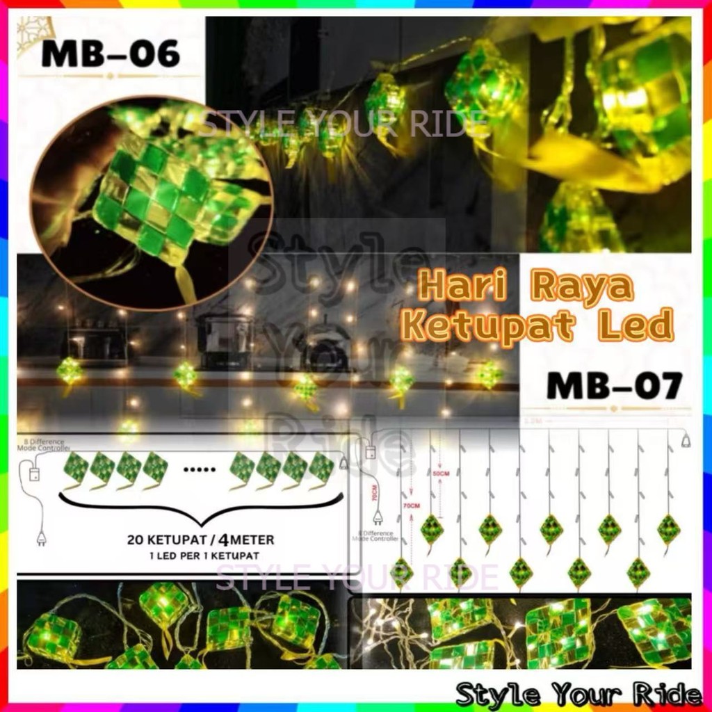[RAYA 2025] 10L/20L 55/80mm Crystal Ketupat LED Chasing Decoration ...